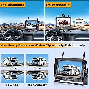 DoHonest RV Backup Camera Wireless HD 1080P with 7‘’ Touch Key DVR Monitor, 2022 Newest Version Rear View Camera Stable Signals Adapter for Furrion Pre-Wired for RVs,Truck,Trailer,IR Night Vision S21