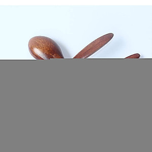 MOTZU 4 Pieces Jujube Wooden Spoons, 2 Pieces Jujube Wooden Bowls, Wood Flatware Cutlery, Tableware Eating Utensils, Grain/Natural Snack Bowl Serving Dish Food Container Tableware Bowl Spoon