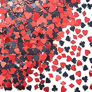 Casino Party Table Scatter Confetti - Viva Las Vegas Party Foil Metallic Confetti Sequins Game Night Birthday Baby Shower Wedding Bridal Shower Carnival Party Sprinkles Confetti Decorations, 60g