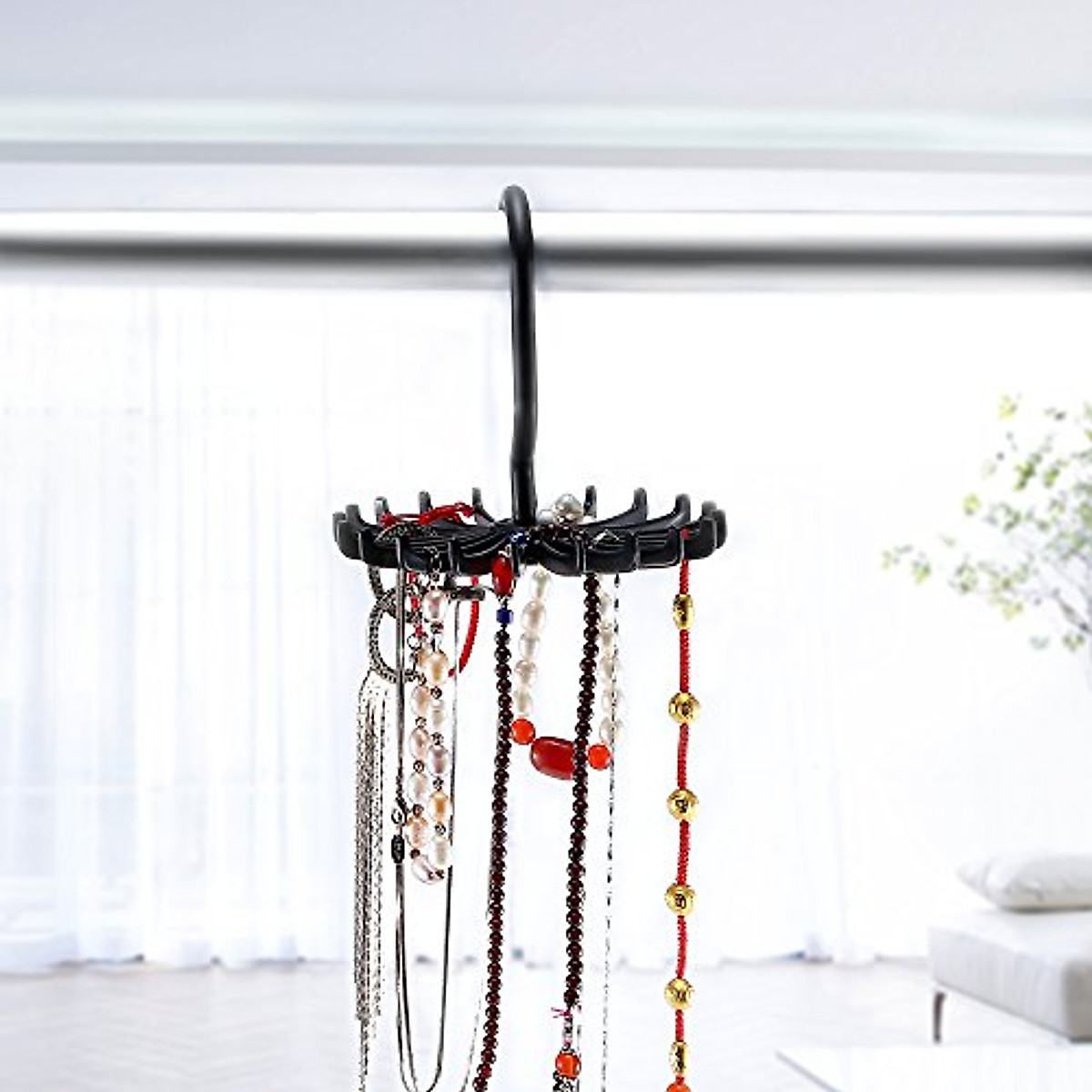 IPOW 2 Pack Updated Twirl Tie Rack Belt Hanger Holder Hook for Closet Organizer Storage