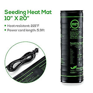 MET Certified Seedling Heat Mat, Seedfactor Waterproof Durable Germination Station Heat Mat, Warm Hydroponic Heating Pad for Indoor Home Gardening Seed Starter(10" x 20")