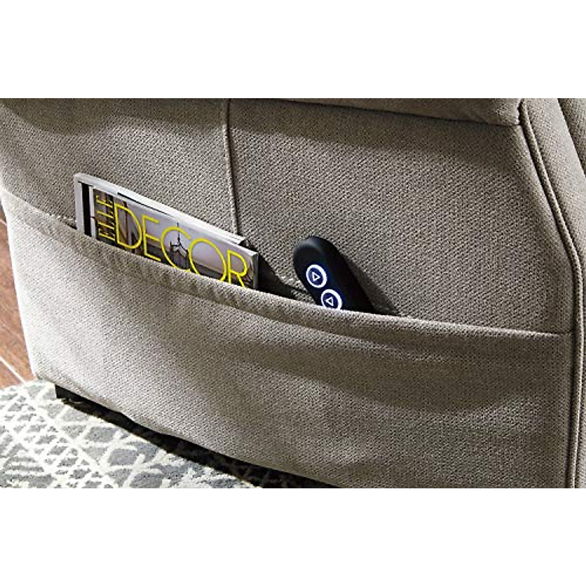 Signature Design by Ashley Markridge Modern Electric Power Lift Recliner for Elderly, Gray