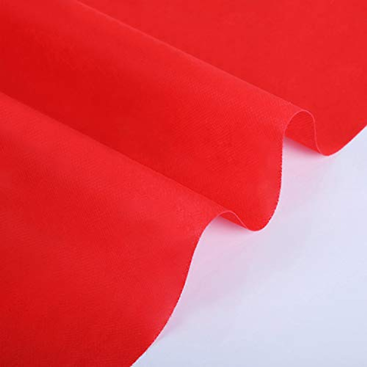 Red Carpet Aisle Runner for Party 24 in × 15 ft, 80 GSM Red Novelty Polyester Fabric Aisle Runner for Wedding, Red Runway Rug for Holiday Parties, Special Events