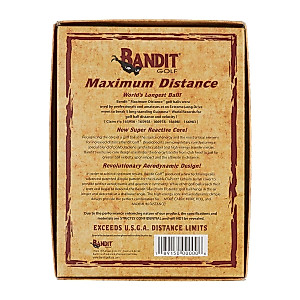 Bandit Maximum Distance Golf Balls, (One Dozen, White)