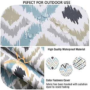 idee-home Outdoor Cushions for Patio Furniture, Outdoor Seat Cushions 24 x 24 with Fade Resistant Waterproof Removable Cover, Deep Seat Replacement Couch Sofa Chair Cushions for Yard Garden