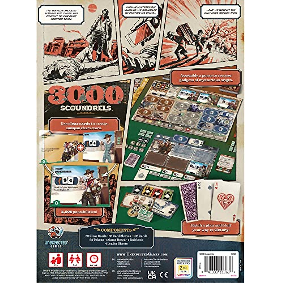 3000 Scoundrels Board Game | Strategy Game | Fun Family Game for Game Night with Adults and Kids | Ages 12+ | 2-4 Players | Average Playtime 60-90 Minutes | Made by Unexpected Games, Multicolor