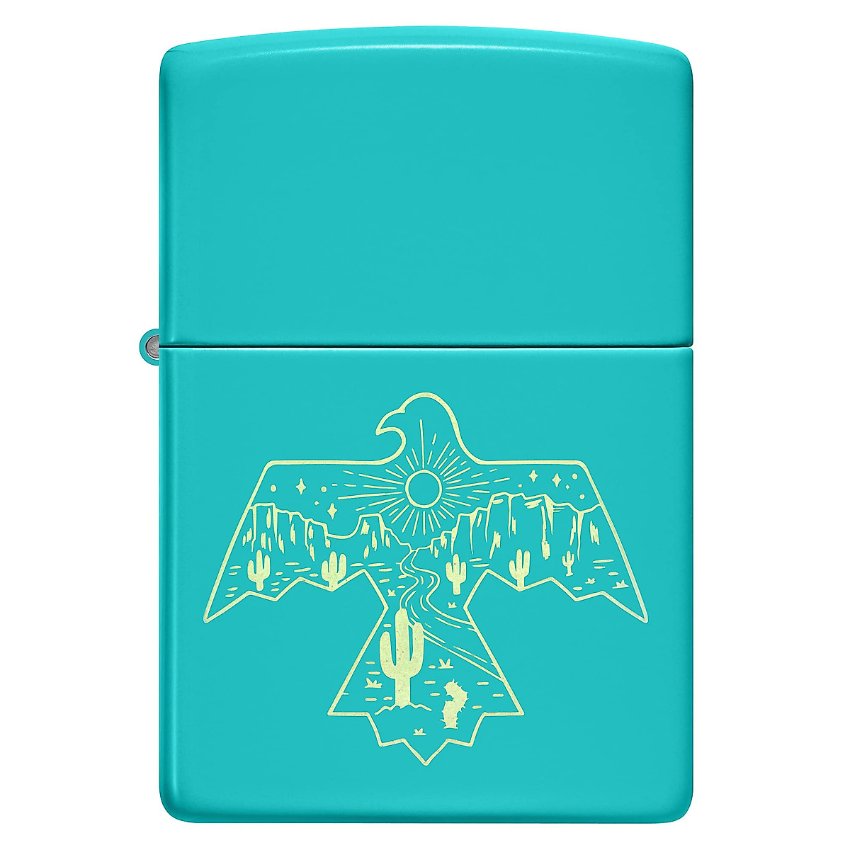 Zippo Thunderbird Western Design Flat Turquoise Pocket Lighter