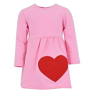 Unique Baby Girls Toddler 3 Piece Valentines Day Matching Heart Print Legging Set (9t, Pink)