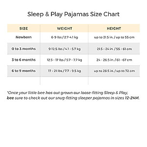 Burt's Bees Baby Girls Zip Front One-Piece Pajamas, Sleep & Play Loose Fit, 100% Organic Cotton, Newborn to 6-9 Months