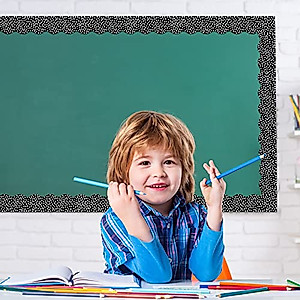 Zonon 65 Feet Bulletin Board Borders Dots Decorative Bulletin Border Rolled Blackboard Straight Wavy Trim Borders Back to School Decoration for Classroom and Home (Wavy White Dot)