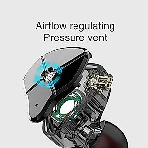 Hybrid Dual Drivers in Ear Monitors, 1DD+1BA HiFi Stereo Sound in Ear Earphone with Detachable Cable Sport Earbud Tuning Nozzles for IP Android Window (with Mic, Blue)