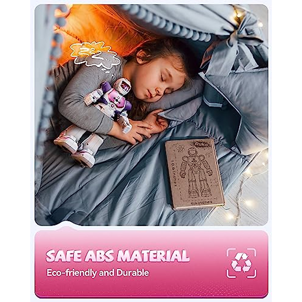 Ruko 6088 Robot Toys for Kids, RC Robot for Girls, Gesture Sensing Interactive Smart Robot, Singing Dancing Rechargeable Programmable, Gifts for Girls & Boys 3 4 5 6 Years Old, Pink