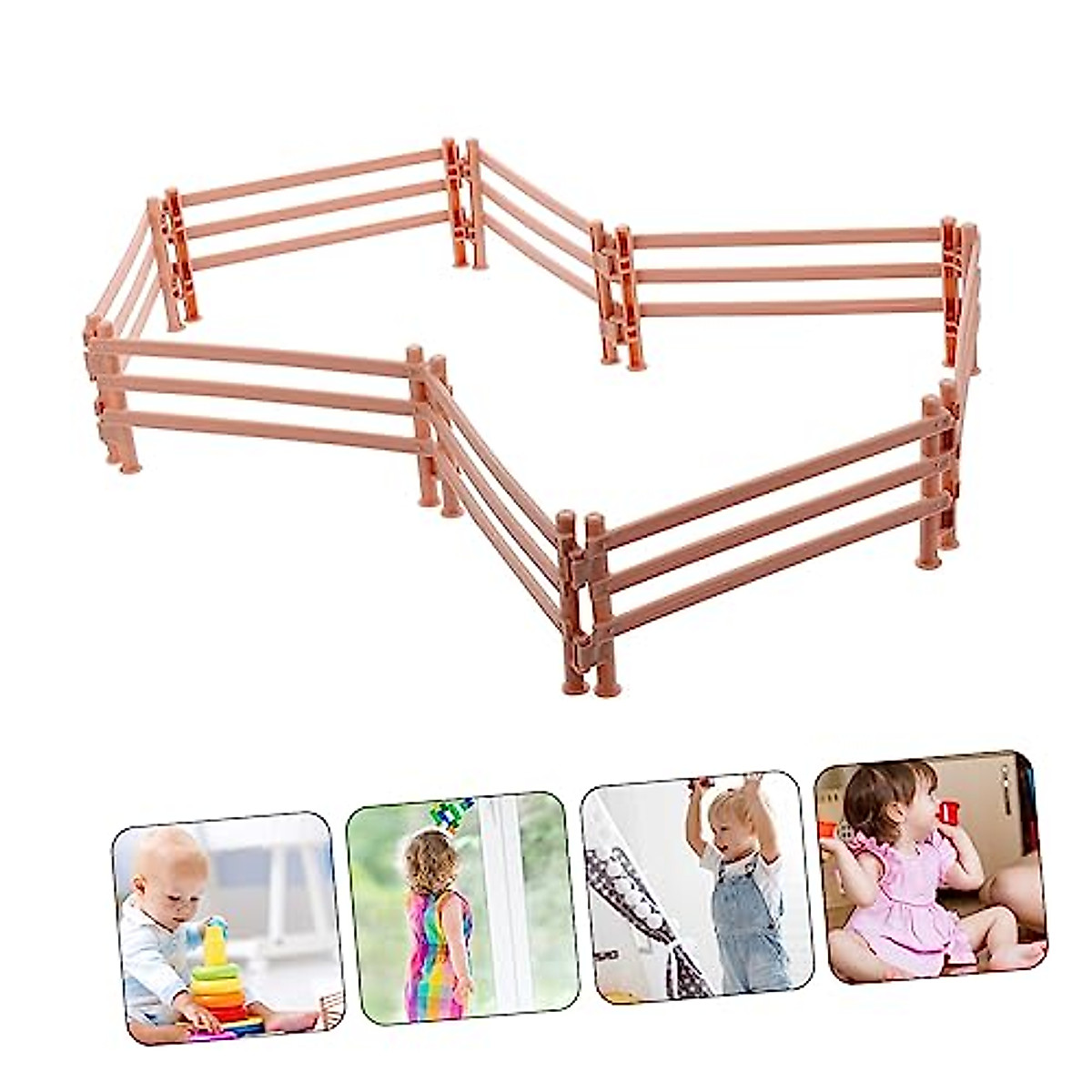 HANABASS 30pcs Plastic Fence Fence Grass Edging Fence Mini Wood Picket Landscape Wire Fencing Plastic Garden Palisade Fence Model Dolls House Small Picket Fence Board Game Small Fence 16c