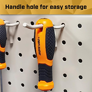 IRONCUBE 6 PCS Magnetic Tips Screwdriver Set, Phillips/Slotted Heads, Comfort Grip, Durable CR-V Steel, Multi-Spec for tightening screws fastener, gifts for men father or DIY lover