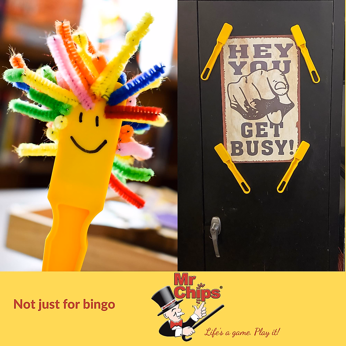 MR CHIPS Made in USA Magnetic Wand with 100 Bingo Plus Extra Blue Chips