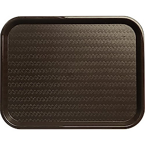 Carlisle FoodService Products Cafe Plastic Fast Food Tray, 14" x 18", Chocolate, (Pack of 12)