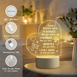 Lunekkh Gifts for Women Friends Kids - Inspirational Night Lamp with Pooh Bear Design - Perfect Gifts for Birthday Christmas Valentines Anniversary Baby Shower, Show Strength and Love