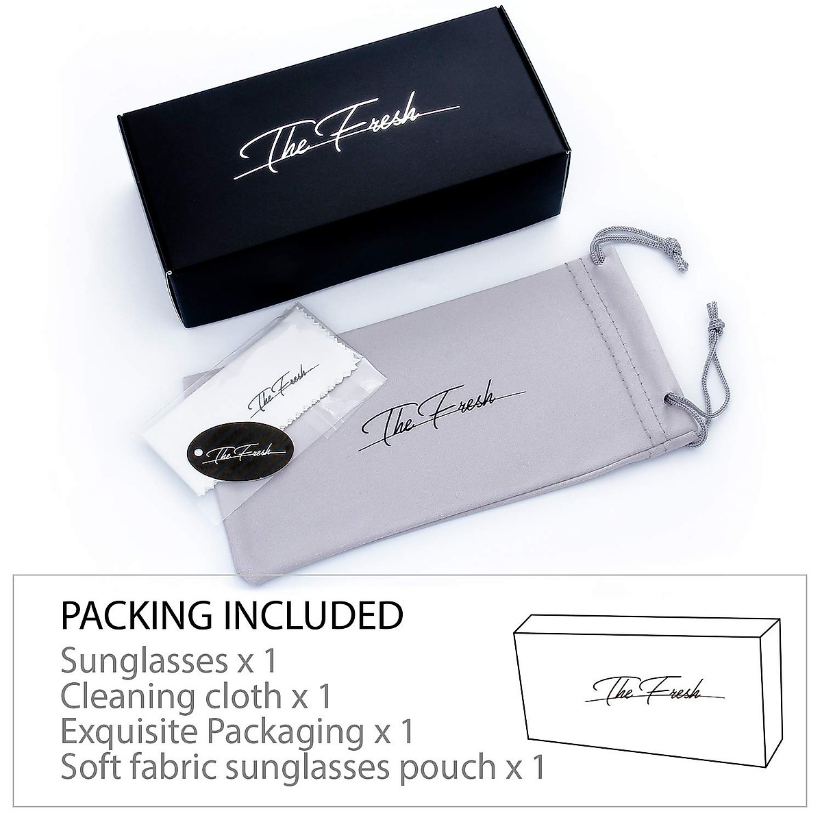 The Fresh Minimalist Small Rectangular Sunglasses Clear Eyewear Spring Hinge - Gift Box Package (301-Gold, Gradient Brown, 57)