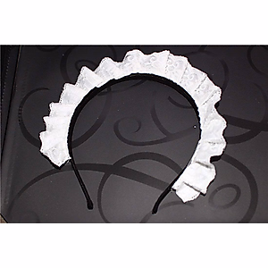 MAYSONG Women's Maid Cosplay Hair Hoop Gothic Headband white