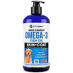 Omega 3 Fish Oil for Dogs - Better Than Salmon Oil for Dogs - Dog Fish Oil Supplement - Reduce Shedding & Itching - Supports Joints, Brain, Heart Health- Dog Skin and Coat Supplement - Fish Oil Liquid