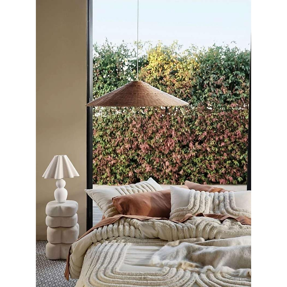 Tufted Duvet Cover King Boho Bedding Tufted King Size Duvet Covers for All Season 1 Duvet Cover 2 Pillow Shams Shabby Chic Bedding Home Bedding Duvet Cover (White-King Size-90x104)