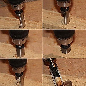 Yakamoz 8 Pieces HSS Taper Claw Type Wood Plug Cutter Drill Bits 16mm 13mm 10mm 6mm Metric (5/8" 1/2" 3/8" 1/4")