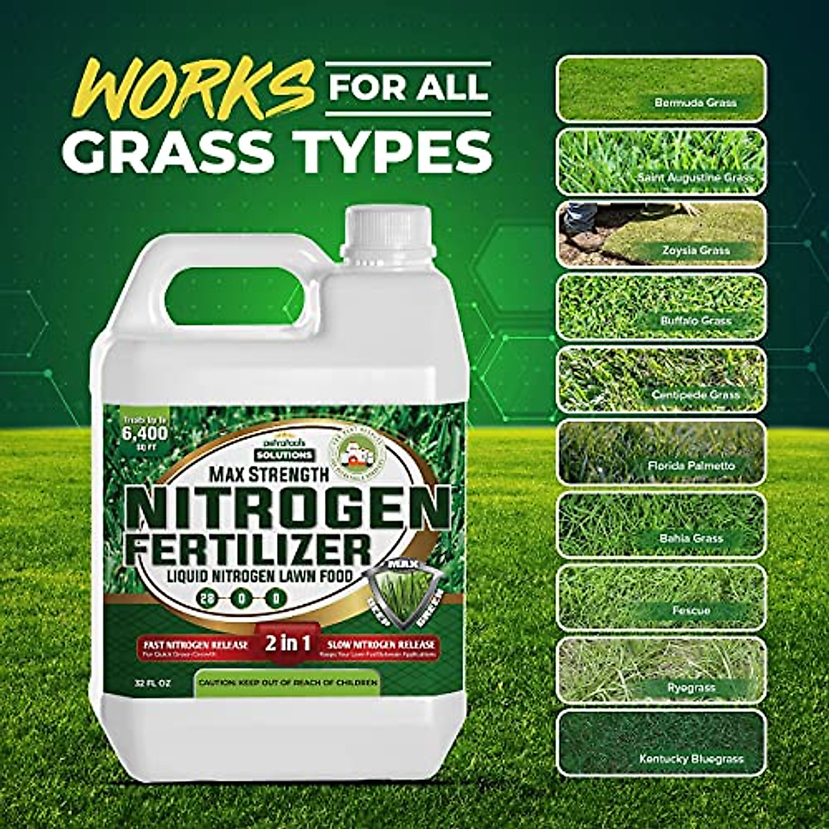 PetraTools Liquid Nitrogen Fertilizer for Lush Lawns
