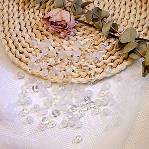 Niziky Glass Beads, 100pcs 8MM Round, Mix Crackle Lampwork, Aurora Crystal, Matte Gemstones Spacer Beads for Crafts, Loose Beads for Bracelet Making