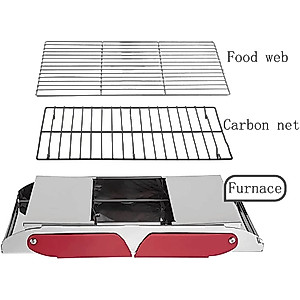 RMENST Charcoal Grill Mini Stainless Steel Folding Portable BBQ for Outdoor Cooking Camping Hiking Picnics