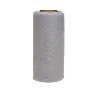 Falk Fabrics Tulle Spool for Decoration, 6-Inch by 25-Yard, Grey