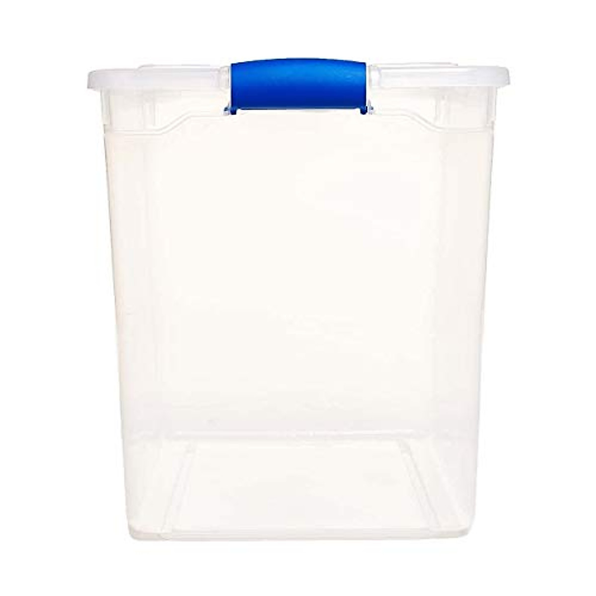 HOMZ Heavy Duty Modular Stackable Storage Tote Containers with Latching Lids, 112 Quart Capacity, Clear, 4 Pack