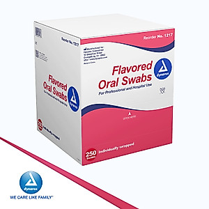 Dynarex 1217 Dentifrice-Flavored Swabstick, Individually Wrapped, Pack of 250