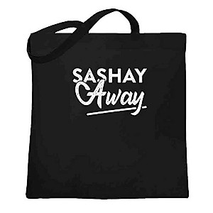 Pop Threads Sashay Away Funny Quote Drag Queen Black 15x15 inches Large Canvas Tote Bag