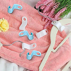 Clothes Hanger Connector Hooks 50PCS Cascading Cloth Hanger Hook Space Saving Coat Hangers Clip Multi-Layer Stackable Hanger Connecting Hooks for Wardrobe Organizer Closets