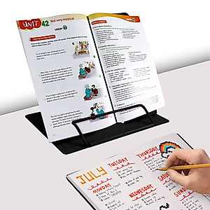 Metal Book Stand Book Holder Book Stand for Reading Adjustable Book Holder for Reading (Full Black)