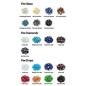 Li Decor 10 Pound Fire Glass Diamonds 1 Inch Fire Pit Glass Fire Glass Rocks for Gas Fireplace Margarita Azure Luster Blue