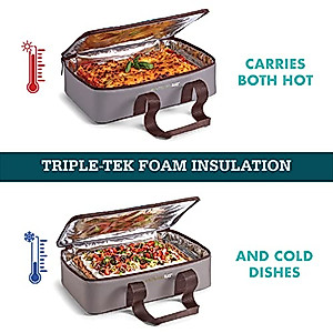 Rachael Ray Lasagna Lugger Insulated Casserole Carrier, Standard, Navy Plaid