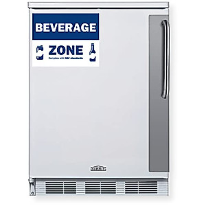 Summit Appliance FF6W7BZLHD Commercial 24" Wide All-Refrigerator; For use in Bars, Restaurants, and Other Commercial Environments; 5.5 cu.ft Capacity; Automatic Defrost; Left Hand Door Swing