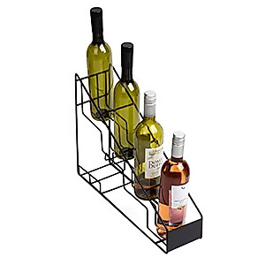 Mind Reader IRSYR4-BLK Clear Syrup Bottle Holder, Wire 4 Compartment Bottle Organizer, Storage for Syrup, Wine, Dressing - 4 Capacity, Black