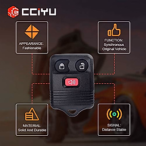 cciyu CWTWB1U331 Keyless Entry Remote Car Key Fob Clicker Transmitter Alarm 1X 3 Buttons fits for Ford Edge for F150 98-16 for M azda for L incoln for F ord for M ercury Series CWTWB1U331