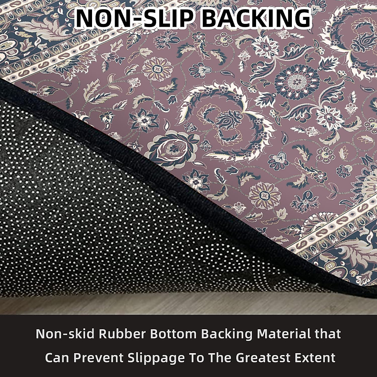 Jinaply Kitchen Rugs Sets 3 Piece with Runner Non Slip,Kitchen Rugs and Mats,Red Bohemian Kitchen Runner Rug Set for Non Skid Washable for Hallway Kitchen Laundry Room Bathroom