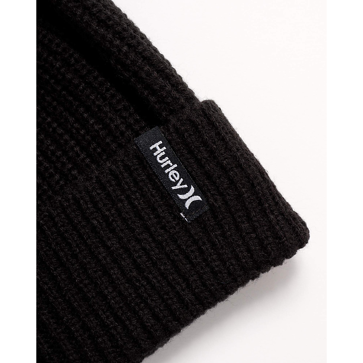 Hurley Men's Cuffed Beanie - Loose Knit Winter Hat, Size One Size, Black