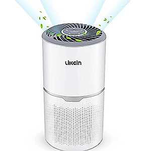 Likein Air Purifier for Home with H13 True HEPA Filter, 22dB Filtration System Cleaner, 3-13W Low Energy Consumption, Remove 99.97% Pets Hair Dander Pollen Dust Smoke Odors, White
