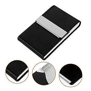 STOBOK 2pcs Business Card Holder Pu Name Card Holder Business Card Organizer Id Card Case Name Card Holders Women's Leather Wallet Cards Bags for Travel Metal Outdoor Man Decorations