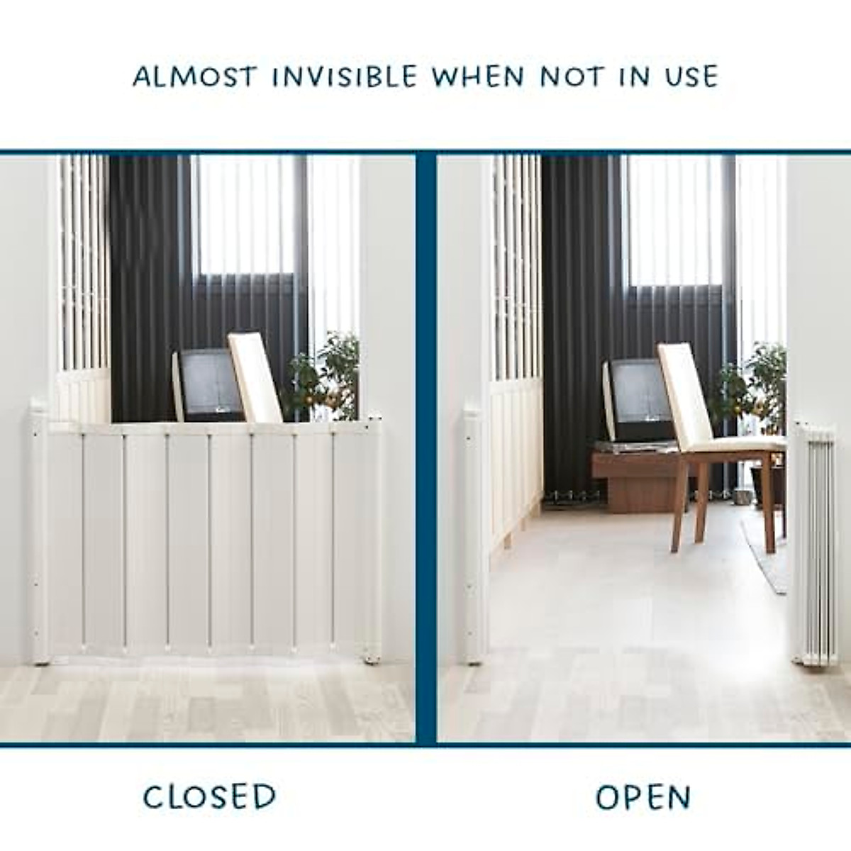 BabyDan Guard Me, Auto Retractable Safety Gate, Fits 22" - 36" Openings, White