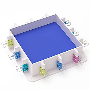 Nicpro Adjustable Molds Housing for Silicone Mold Making, Reusable Plastic Housing Frame Mold Making Silicone Rubber, for DIY Resin Molds, Soap Molds, Candle Molds with Binder Clips, Double-Sided Tape