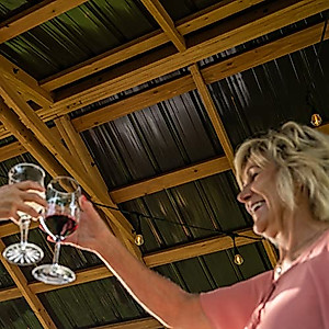 Backyard Discovery Norwood 14x12 All Cedar Wood Gazebo,Thermal Insulated Steel Roof, Durable, Supports Snow Loads and Wind Speed, Rot Resistant, Backyard, Deck, Garden, Patio