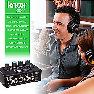 Knox portable Headphone Amplifier mixer 4 Channels Metal Stereo Audio Amplifier, Balanced Headphone Output Audio Input, 4 Channels Amp Metal Stereo Audio Amplifier, Mini Headphone Splitter dac