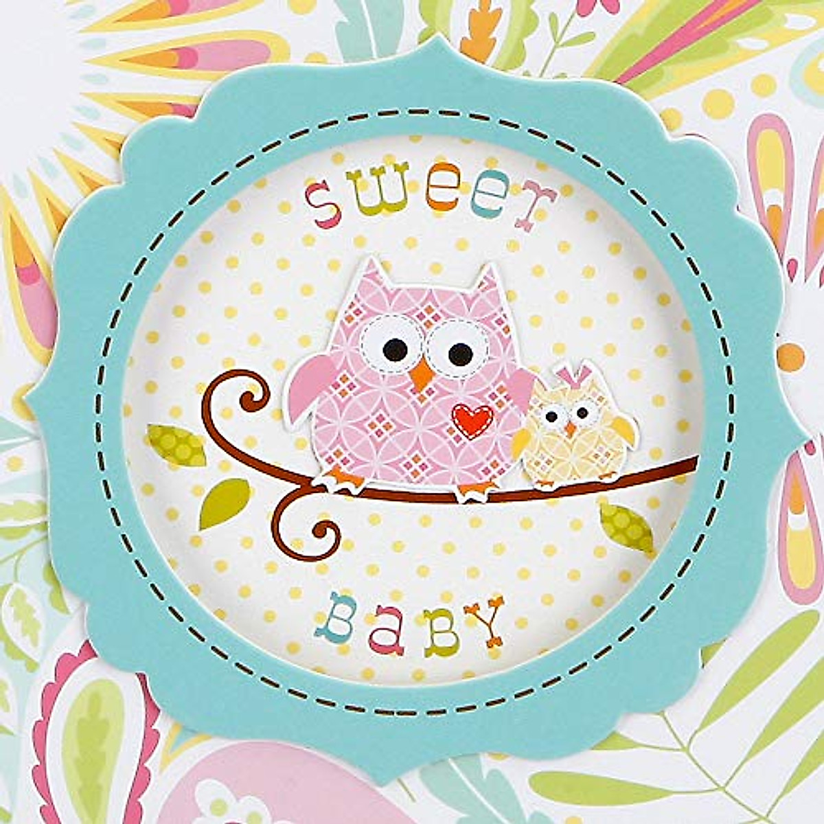 C.R. Gibson 'Sweet Baby' Pink Owl First Five Years Girl Memory Baby Book, 64pgs, 10'' W x 11.75'' H