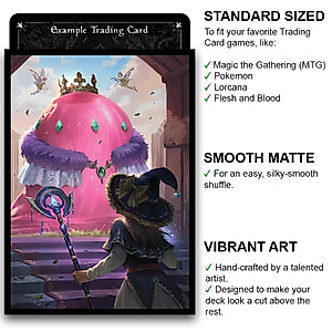 Fantasy North - Grebula - The Slime Queen - 100 Smooth Matte TCG Trading Card Sleeves - Fits Magic MTG Commander Pokemon and Other Card Games - Playing Card Sleeves